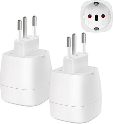 2-Pack France to Switzerland Plug Adapter, EU 2-Pin to Type J for ...