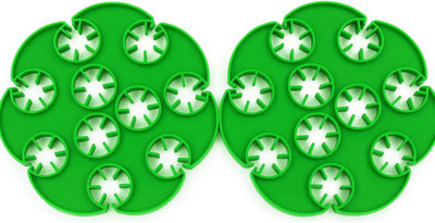 2 Pack Green Wigwam Cane Grips 10 Hole Plant Support Rings for Climbing ...