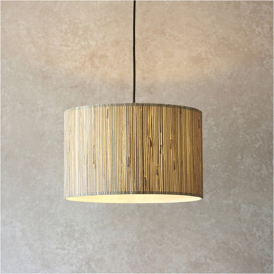 2 PACK HANGING CEILING PENDANT LIGHT - NATURAL SEAGRASS & MATT BLACK ...