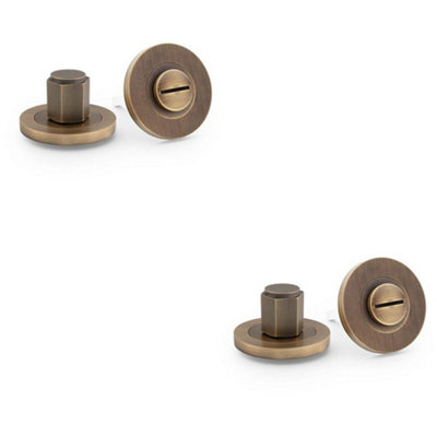 2 PACK - Industrial Hex Thumbturn & Release Lock - Italian Brass ...