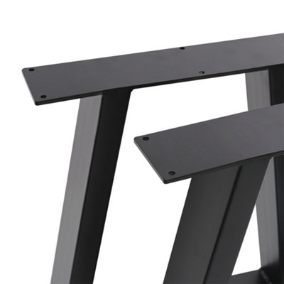 2 Pack Industrial Metal Table Legs Black Finish for DIY Furniture, 40cm ...