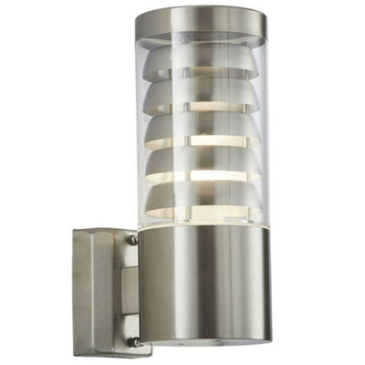 2 PACK IP44 Outdoor Wall Lamp Stainless Steel Staggered Light Clear ...