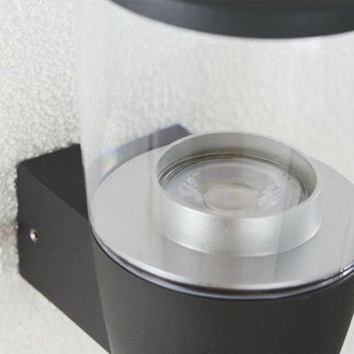 2 PACK IP44 Outdoor Wall Light Modern Cool White Round LED Candle Tea ...