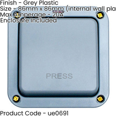 2 PACK IP66 Outdoor 1 Gang Single Retractive Light Switch 20A 2 Way ...