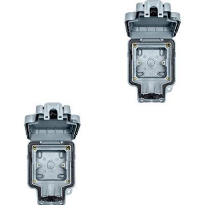 2 PACK IP66 Outdoor 1 Gang Switch & Socket Enclosure - Waterproof ...