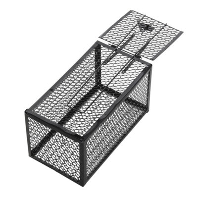 2 Pack Iron Humane Mouse Trap Cage Rat Catcher in Black 28x15x15cm