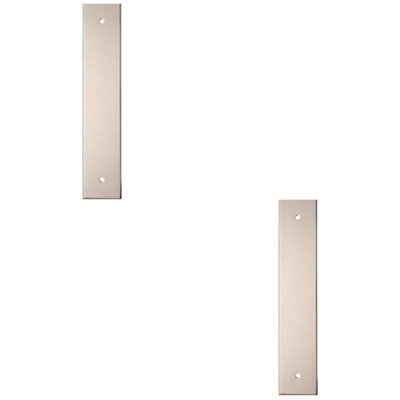 2 PACK - Kitchen Door Pull Handle Backplate - Polished Nickel 200x40mm ...
