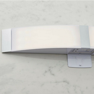 Buy 2 PACK LED Bathroom Wall Light 2x 6W Cool White IP44 Curved Chrome ...