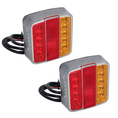 2 PACK LED Square Trailer Light Replacement Lighting Board Caravan Rear ...