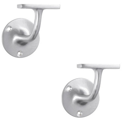 2 PACK - Lightweight Stair Handrail Bannister Bracket Arm - Satin ...