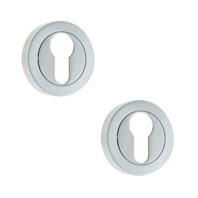 2 PACK Luxury Designer Euro Profile Escutcheons with 50mm Round Rose in ...