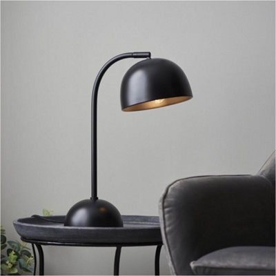 2 PACK MATT BLACK PAINT TABLE LAMP - 445-510MM TALL LIGHT - 7W LED E14