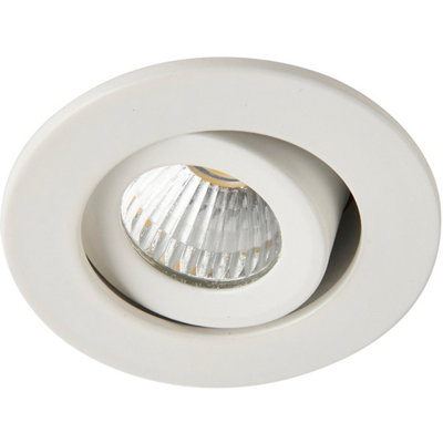 2 PACK MICRO ADJUSTABLE CEILING DOWNLIGHT - 4W WARM WHITE LED - MATT WHITE