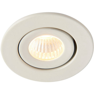 2 PACK MICRO ADJUSTABLE CEILING DOWNLIGHT - 4W WARM WHITE LED - MATT WHITE