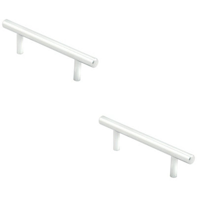 2 PACK - Mini T Bar Kitchen Pull Handle 100 x 27mm - 64mm Fixings ...