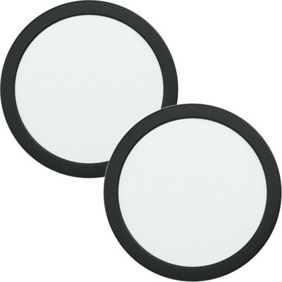 2 Pack Modern Black LED Flush Downlight Recessed Spotlight for Wall and ...