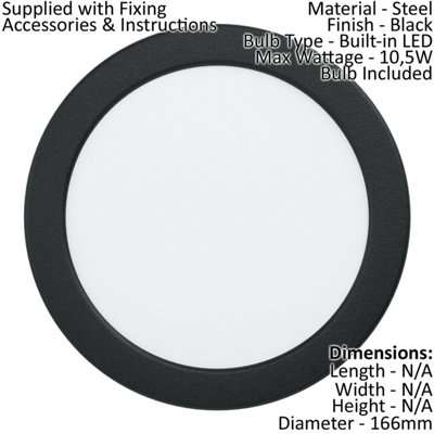 2 Pack Modern Black LED Flush Downlights for Wall and Ceiling