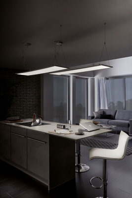 2 Pack Modern LED Flush Ceiling Panel Light - 40W White Rectangle 4000K
