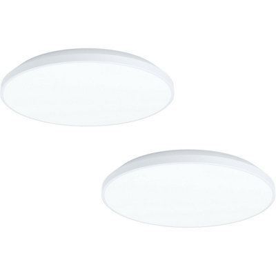 2 Pack Modern White Round LED Ceiling and Wall Lights - 18W 315mm