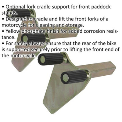 2 Pack Motorcycle Fork Cradle Supports for Paddock Stands