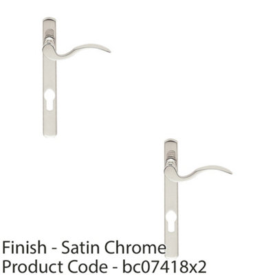 2 PACK - Multi-Point Locking Door Handle - EURO PROFILE - Slim Satin ...