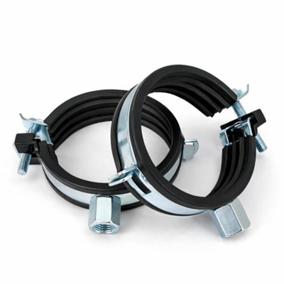 2'' - Pack of 2 - EPDM Rubber Lined Pipe Clamp Heavy-Duty Anti ...