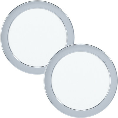 2 Pack of Modern Chrome Steel LED Flush Downlights for Walls and ...
