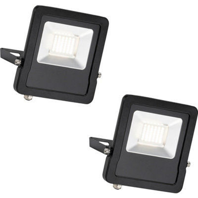 2 PACK Outdoor IP65 LED Floodlight - 30W Cool White LED - Angled Wall ...
