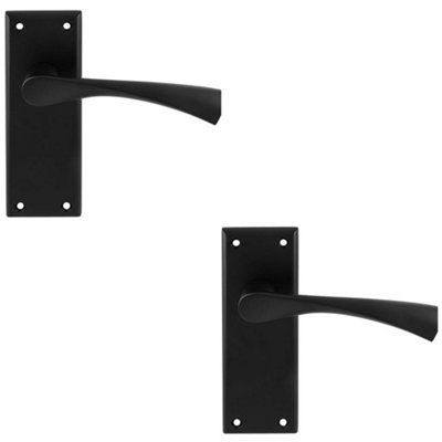 2 PACK - PAIR Angular Lever on Latch Backplate Door Handle 150 x 50mm ...