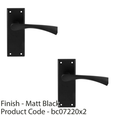 2 PACK - PAIR Angular Lever on Latch Backplate Door Handle 150 x 50mm ...