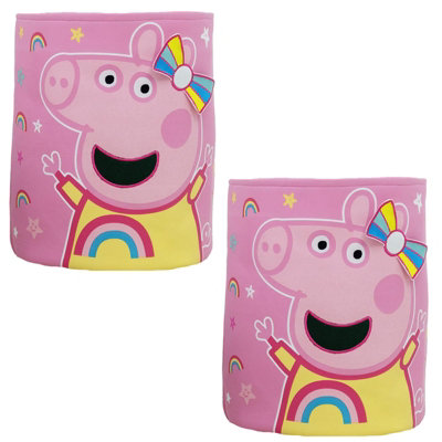 2 Pack Peppa Pig Storage Tub Organiser Hamper Box | DIY at B&Q
