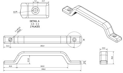 2 Pack Plastic Grab Handle Trailer Caravan Motorhome Cab Door Interior Pull