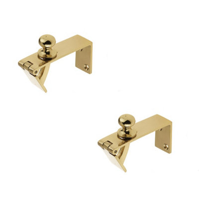 2 PACK Polished Brass Counter Flap Catch 80x38mm for Secure Closure ...
