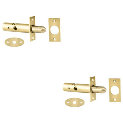 2 PACK - Polished Brass Window Security Bolt - 36mm Length - 33mm ...