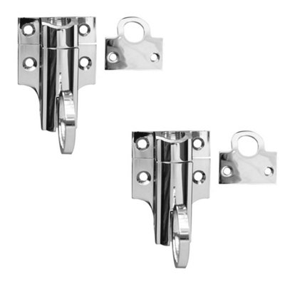 2 PACK Polished Chrome Fanlight Catch 45x45mm with 63mm Reach for ...