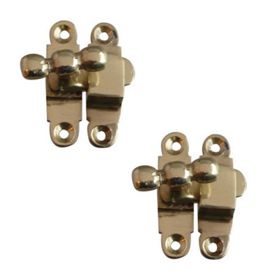2 PACK Premium 40mm Polished Brass Showcase Catch for Cabinets ...