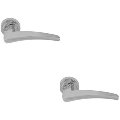 2 PACK - Premium Elegant Curve Door Handle Set - Ploshed Chrome Bar ...