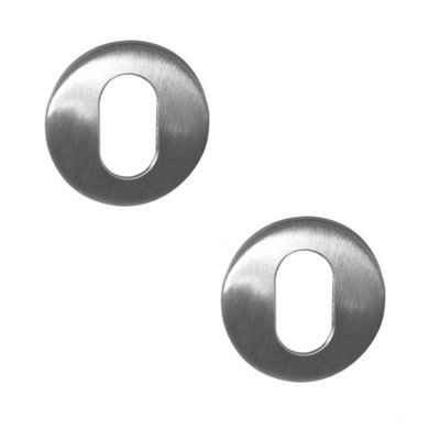 2 PACK Premium Grade 304 Satin Stainless Steel Oval Profile Escutcheons ...