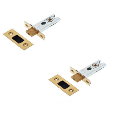 2 PACK Premium Heavy Duty Tubular Deadbolts in Brass Finish for ...