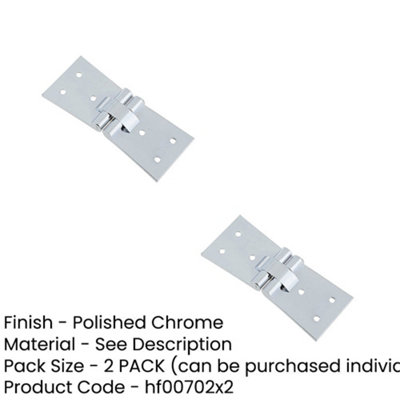 2 PACK Premium Polished Chrome Counter Flap Hinge 99mm x 40mm - Lift Up ...