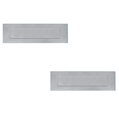 2 PACK Premium Satin Stainless Steel Letterplates 330x100mm for Modern ...
