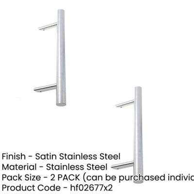 2 PACK Premium Stainless Steel Cranked Pull Handle - 1800mm x 32mm ...