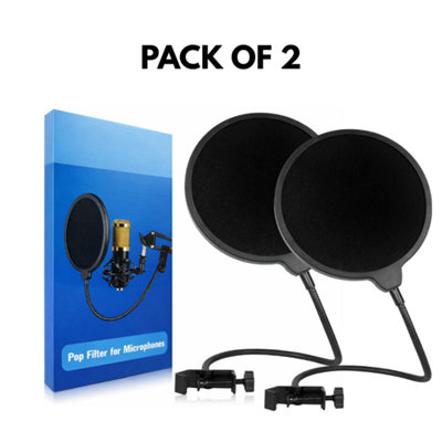 2 Pack Professional microphone pop filter dual layer mic shield for all ...