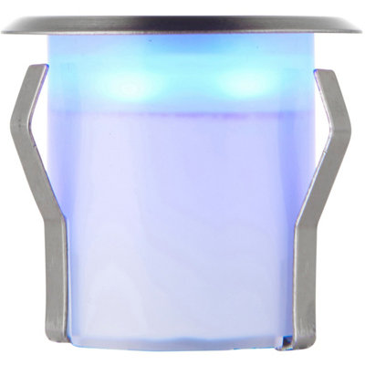 2 PACK Recessed Decking IP67 Guide Light - 0.8W Blue LED - Stainless Steel