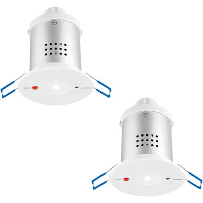 2 PACK Recessed Emergency Ceiling Downlight - Daylight White - Self ...