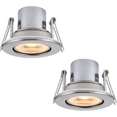 2 PACK Recessed Tiltable Ceiling Downlight - 8.5W Warm White LED Satin ...