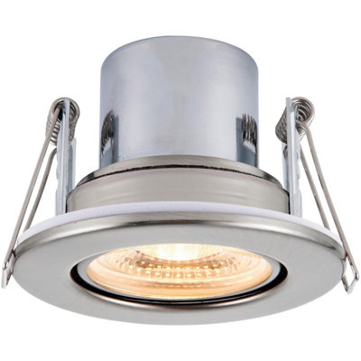 2 PACK Recessed Tiltable Ceiling Downlight - 8.5W Warm White LED Satin ...