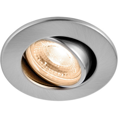 2 PACK Recessed Tiltable Ceiling Downlight - 8.5W Warm White LED Satin ...