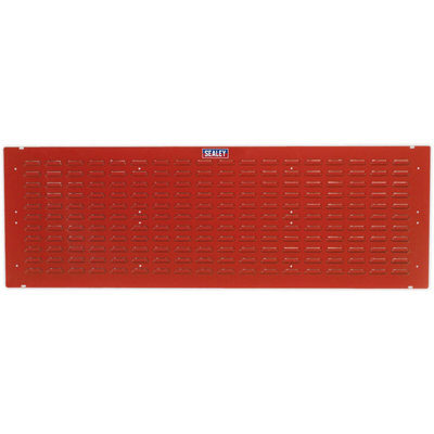 2 Pack Red Louvre Wall Mounted Storage Bin Panels - 1500 x 500mm Heavy Duty