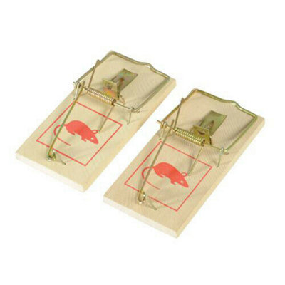2 Pack Rodent Mouse Traps Classic Treadle Wooden Design Pest Control ...